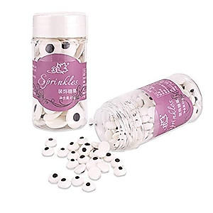1 Bottle Candy Eyeballs Eyes Cake Cupcake Sprinkles Cookie Decorations Sweet Personalities Edible Candy Toppers For Christmas Cake Cupcakes Decoration(Small)