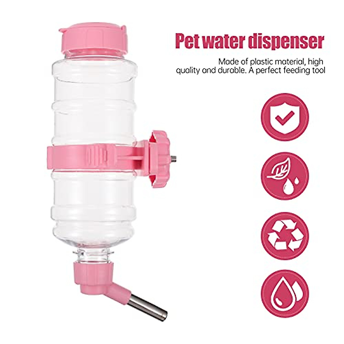 Hemobllo 473ml Hamster Water Bottle, No Drip Hanging Drinking Dispenser Automatic Drinking Fountain for Small Animals Mice Gerbil Rat Chinchillas Guinea Pig Squirrel