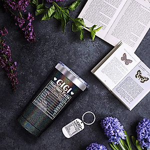 SpenMeta Gigi Gifts for Grandma - Gigi Mothers Day Gift, Gigi Nutrition Facts Tumbler - Mothers Day Gift for Grandma, Birthday, Christmas Gift for Gigi - 20oz Gigi Tumbler Cup