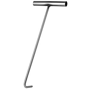 38cm Utility Tool Stainless Steel Manhole Cover Hook T Hook Manhole Tool Manhole Lift Hooks T- Handle Meat Boning Hook for Trampoline Pull Springs Open Manhole Covers Hook Tool