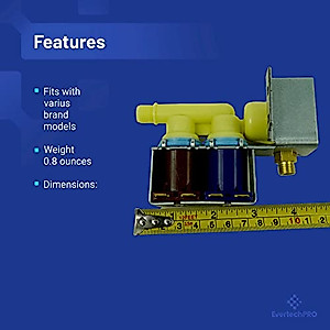 EvertechPRO 12544002 Refrigerator Water Valve for 12544002 8171096 Original Version