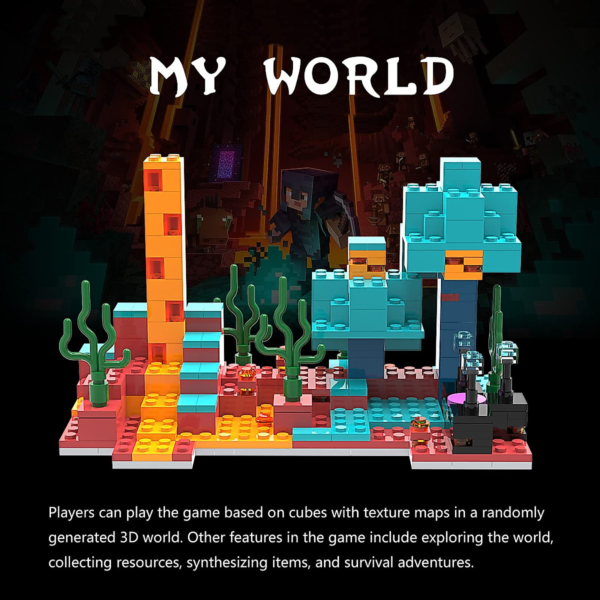 Fun Warped Forest Building Toy, Gaming Adventure Playset, Great Gift for Kids and Players Aged 6+, Famous Game Model, Children's Day Gift(257 Pieces)