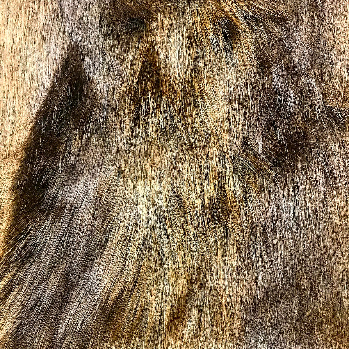New Brown Wolf Long Hair Faux Fur by Elotex International Fabric