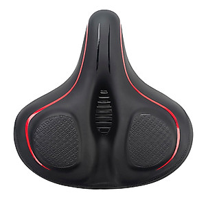 Oversized Comfort Bike Seat Most Comfortable Extra Wide Soft Foam Padded Exercise Bicycle Saddle for Men Women Senior, Universal Fit for Cruiser, Stationary, Spin Bikes & Outdoor Cycling