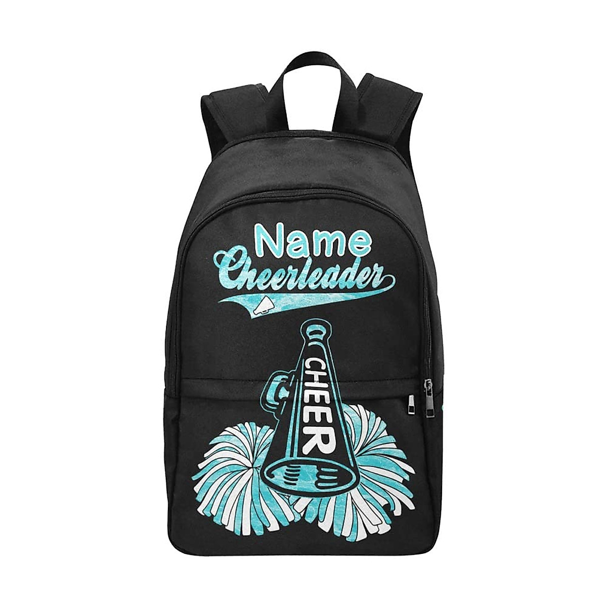 CUXWEOT Personalized Cheer Blue Art Cheerleader Backpack with Name Custom Travel Daypack Bag for Man Woman Gifts