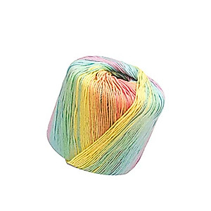 EXCEART Rainbow Yarn 1 Roll 133M Color Rainbow Yarn Segment Dyed Gradient Cotton Yarn for Hand Knitting Crocheting (Light Rainbow) Yarn Bulk