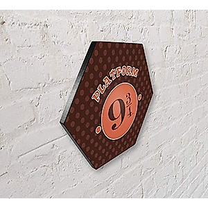 Harry Potter – Platform 9 3/4 – Hogwarts Express Train - 11.5” X 10” Hexagon Shaped KNEXAGON Wood Print – Hang Alone or Connect to Other Pieces – Officially Licensed Merchandise