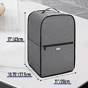 LUXJA Dust Cover Fits for Ninja CREAMi NC501, NC301, NC299AMZ, Ice Cream Maker Dust Cover Compatible for Ninja Ice Cream Maker Machine with Accessories Pockets, Gray