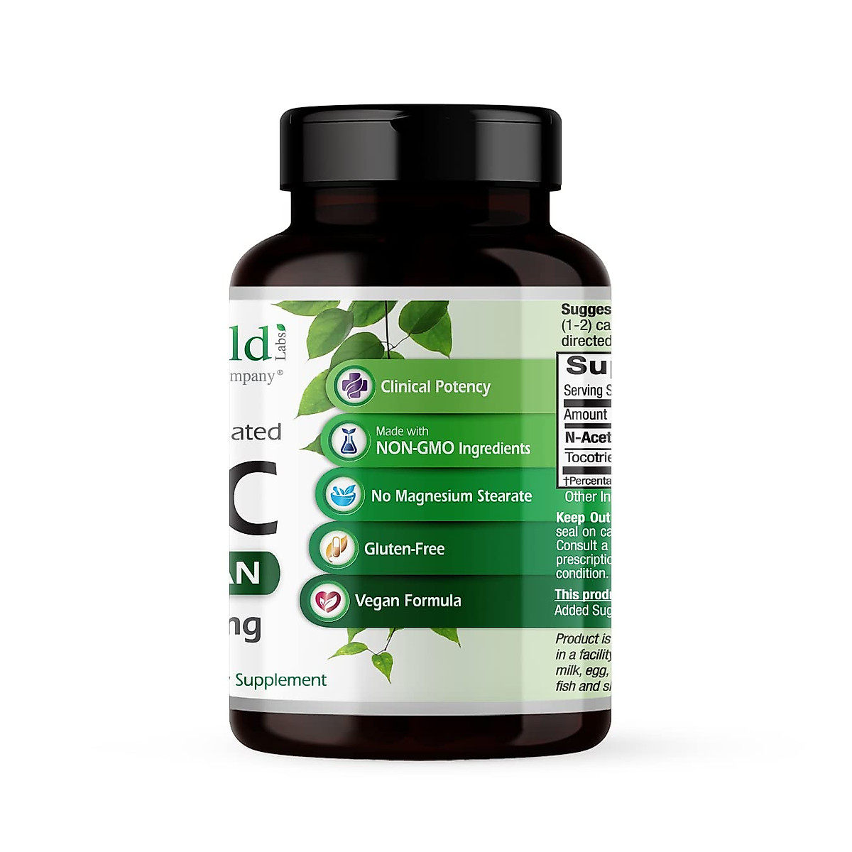 EMERALD LABS NAC 600mg - N-Acetyl-L-Cysteine - Vegan Amino Acid Supplement That Supports Detoxification - 60 Vegetable Capsules (60-Day Supply)