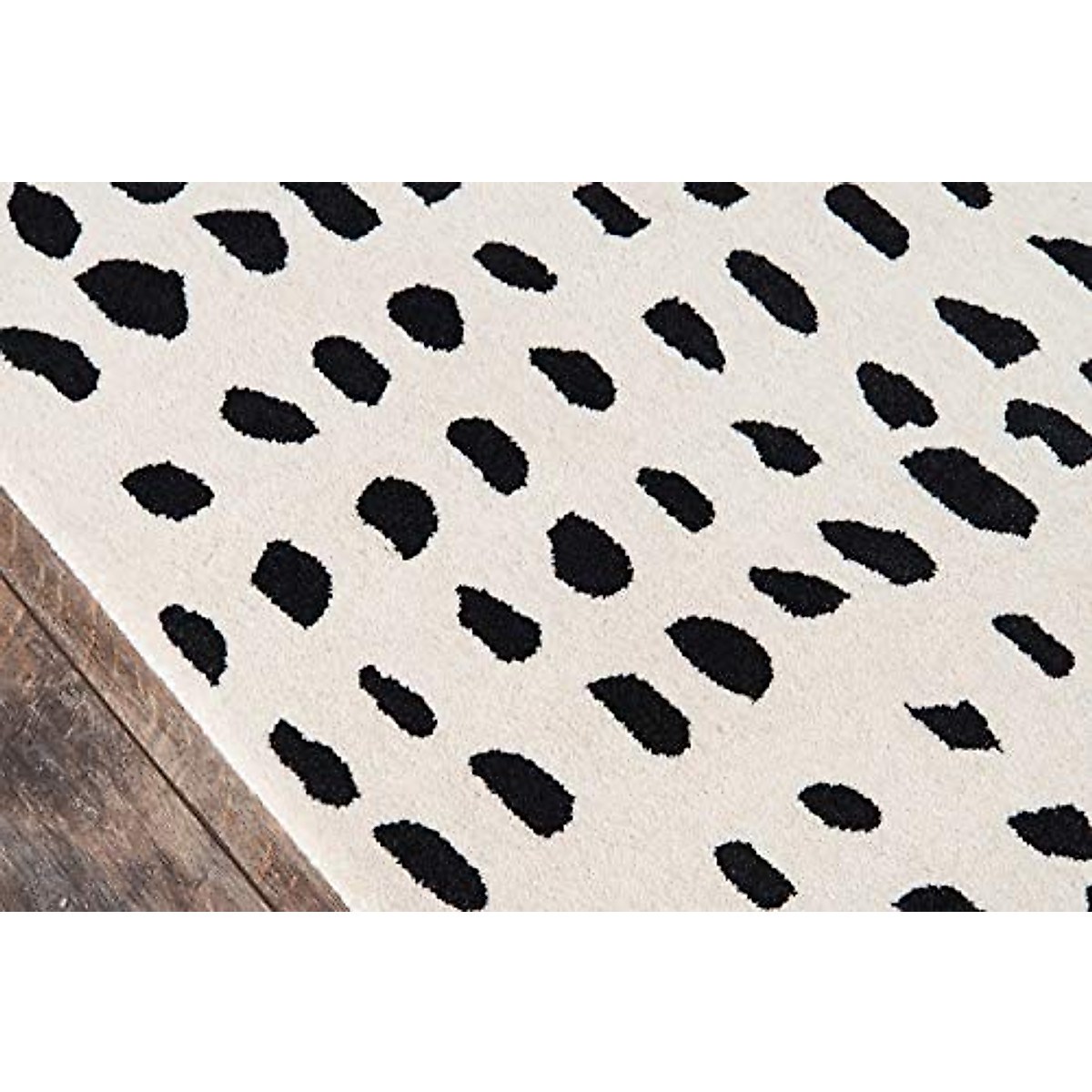 Novogratz Delmar Collection Boho Dots Wool Area Rug, Ivory, 2'3" x 8'0" Runner Size Mat for Living Room, Bedroom, Kitchen, Hallways, and Home Office