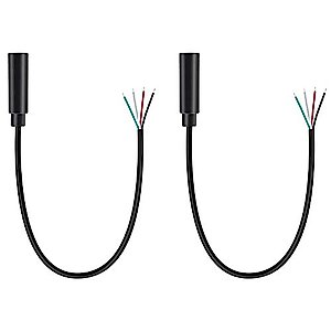 Fancasee 2 Pack Replacement 3.5mm Female Jack to Bare Wire Open End TRRS 4 Pole Stereo 1/8" 3.5mm Jack Plug Connector Audio Cable for Headphone Headset Earphone Microphone Cable Repair