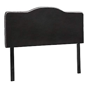 FIRST HILL FHW Upholstered Tufted Headboard, 62 x 4 x 58 inches, Gray