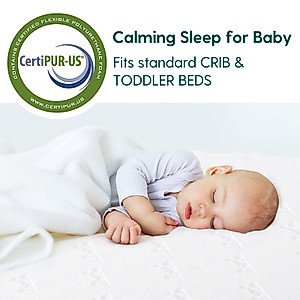 BABELIO Biobased Breathable Crib Mattress, USDA BioPreferred Toddler Mattress Memory Foam, Waterproof Dual-Sided Baby Mattresses for Crib and Toddler Bed, Removable and Machine Washable Mattress Cover