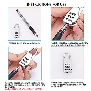 SDTC Tech 5 PCS Combination Luggage Lock Password Security Padlock Zinc Alloy Black Small Safe Combination Padlocks for Luggage Briefcases Suitcases Backpacks Computer Bags Locker Tool Cabinet