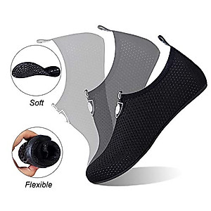 WateLves Water Shoes for Womens Mens Barefoot Quick-Dry Aqua Socks for Beach Swim Surf Yoga Exercise New Translucent Color Soles (Dots-Black, 38/39)