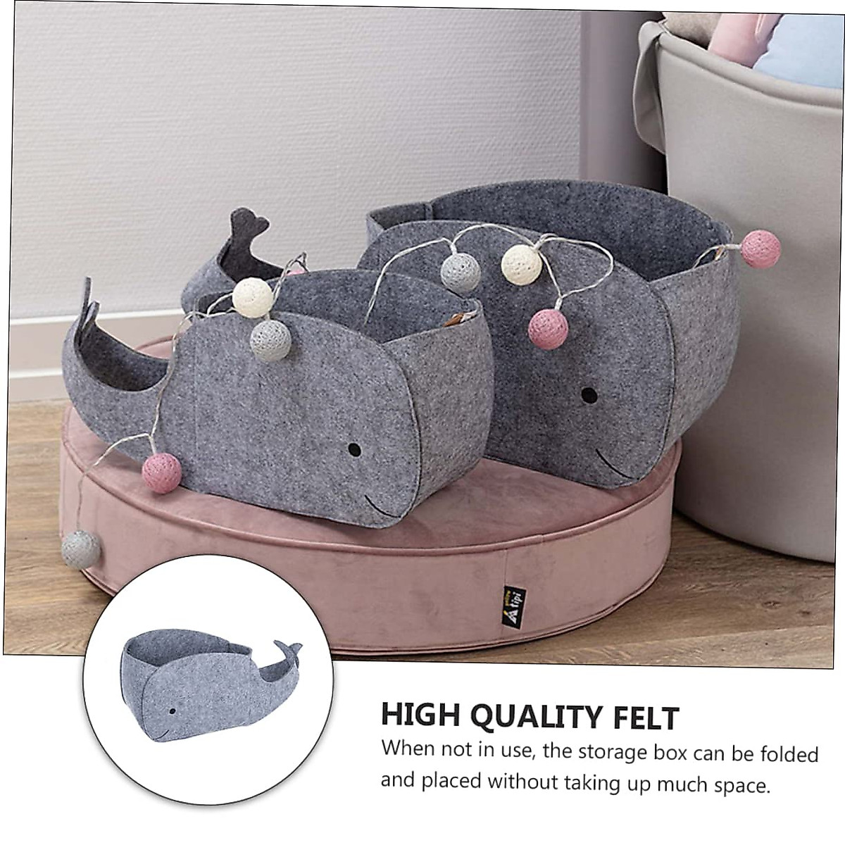 SAFIGLE 3 pcs Up Toys Home Nursery Organizing Shelf Toysnursery Cube Storage Adorable Drawer Flet Organizer Shape Design Foldable Basket Room Children Whale Toy Sundries Office Baskets