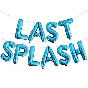 PartyForever LAST SPLASH Balloons Banner Light Blue Bachelorette Party Decorations Sign