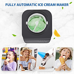 COWSAR 1.3 Quart Ice Cream Maker Machine with Built-in Compressor, Fully Automatic and No Pre-freezing, 1 Hour Keep-Cooling, Easy to Clean, Stainless Steel