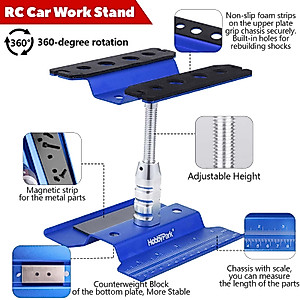 HobbyPark RC Car Work Stand 360 Degree Rotation, 620pcs RC Screw Kit w/Tray & RC Screwdrivers Repair Tool Set for Traxxas Arrma 1/8 1/10 1/12 1/16 RC Crawler Truck Buggy Touring Car