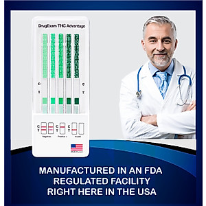 3 Pack - DrugExam THC Advantage Made in USA Multi Level Marijuana Home Urine Test Kit.Highly Sensitive THC 5 Level Drug Test Kit. Detects at 15 ng/mL, 20 ng/mL, 50 ng/mL, 100 ng/mL and 200 ng/mL (3)
