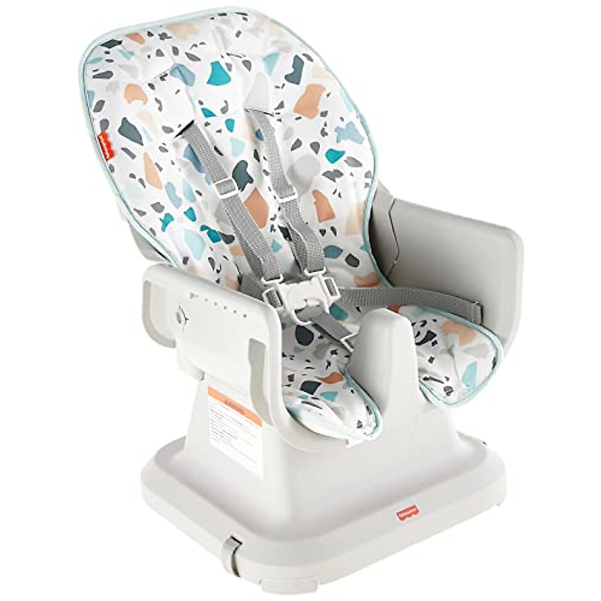 Fisher-Price Baby to Toddler High Chair SpaceSaver Simple Clean Portable Dining Seat & Booster with Washable Deep Tray & Liner, Pacific Pebble