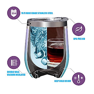 Homeleader Wine Gift Set for Women, Birthday Gifts for Mom, Wife, Girlfriend, Christmas gifts, Valentine's Day, Mother’s Day Gifts, 12 oz Stainless Steel Wine Tumbler