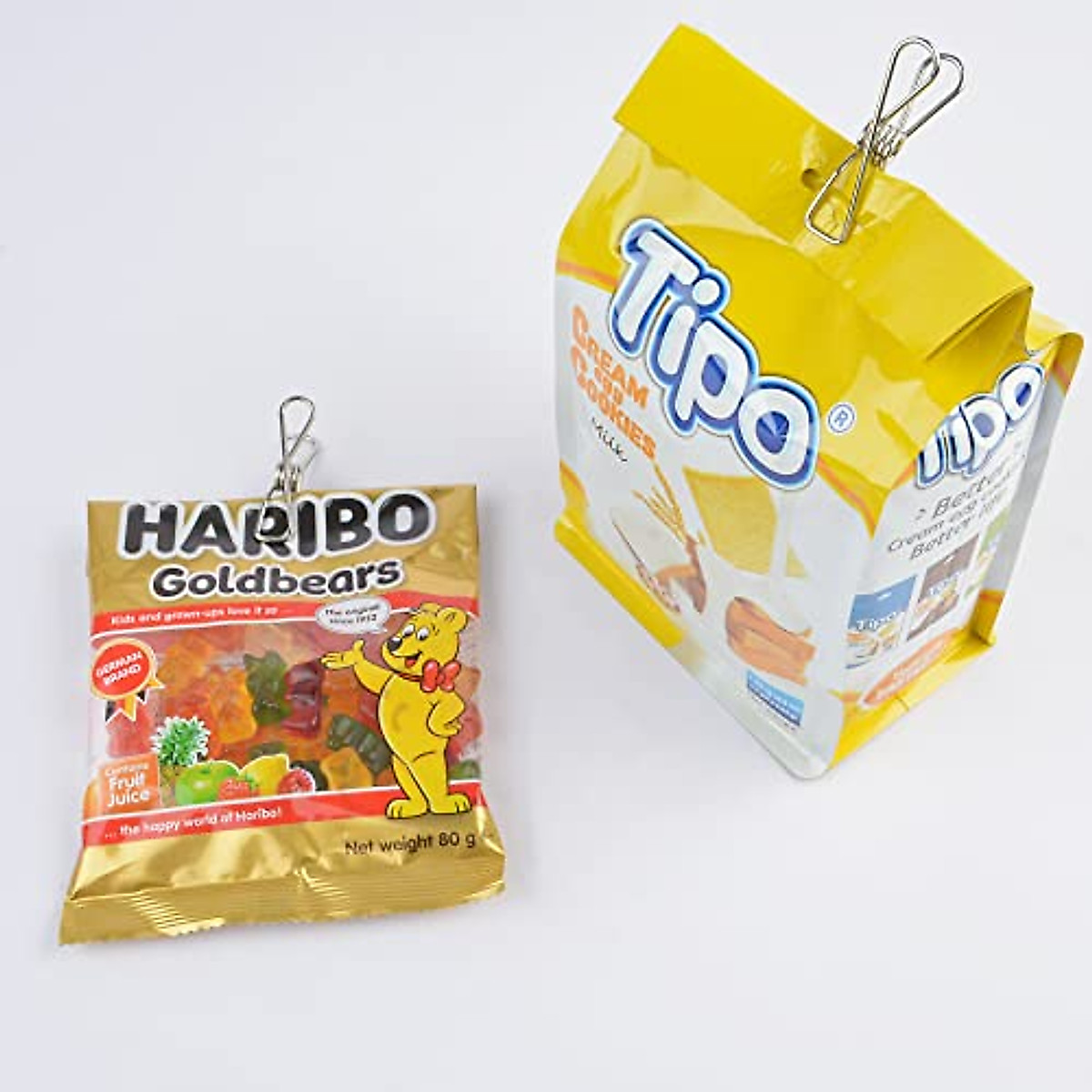 Clothespins Laundry Chip Clips - 100 Pack Bulk Durable Stainless Steel Clothes Pins,Heavy Duty Clamp Metal Wire Clothes Pegs with One Storage Bag & 2 Hooks,for Outdoor Clothesline Home Kitchen Office