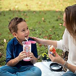 HIZEE 12 oz 6 Pack Sublimation Tumbler Straw Sippy Cup Blank with Straw and Lid,Mixed coloer Spill Proof Stainless Steel Thermos Water Bottles for School