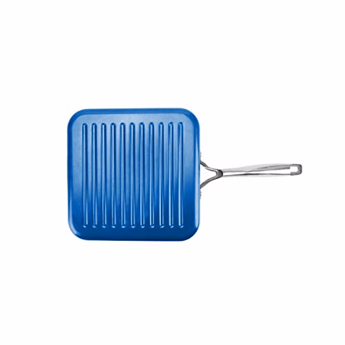 EaZy MealZ Square Non-Stick Grill Pan for Stove, Light weight, Perfect Grill Marks, Oven Safe up to 500 Degrees, Large, 10.5" Blue