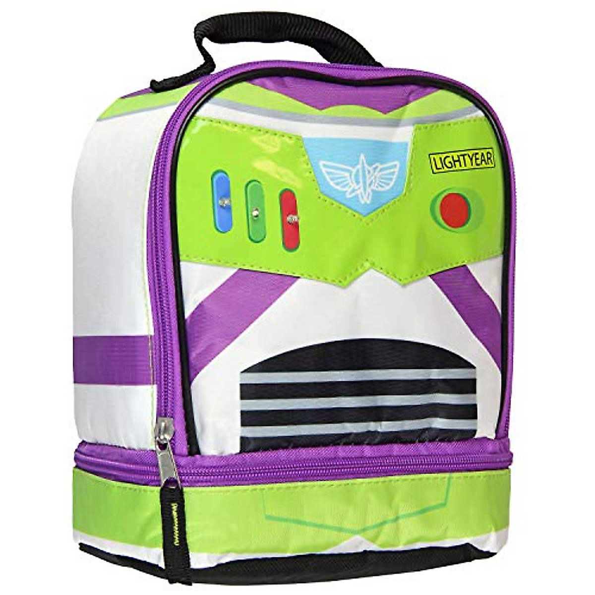 AI ACCESSORY INNOVATIONS Toy Story Buzz Lightyear Dual Compartment Insulated Light Up Lunch Bag Tote