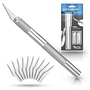 Klangfeiler® Hobby Knife Set for Crafting - WITH 10 BLADES - Precision Art Knife - Craft Knife Cutting Set