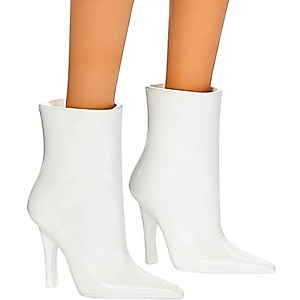 Barbie Fashionistas Doll #150 with No-Hair Look Wearing Pink Floral Dress, White Booties & Earrings, Toy for Kids 3 to 8 Years Old