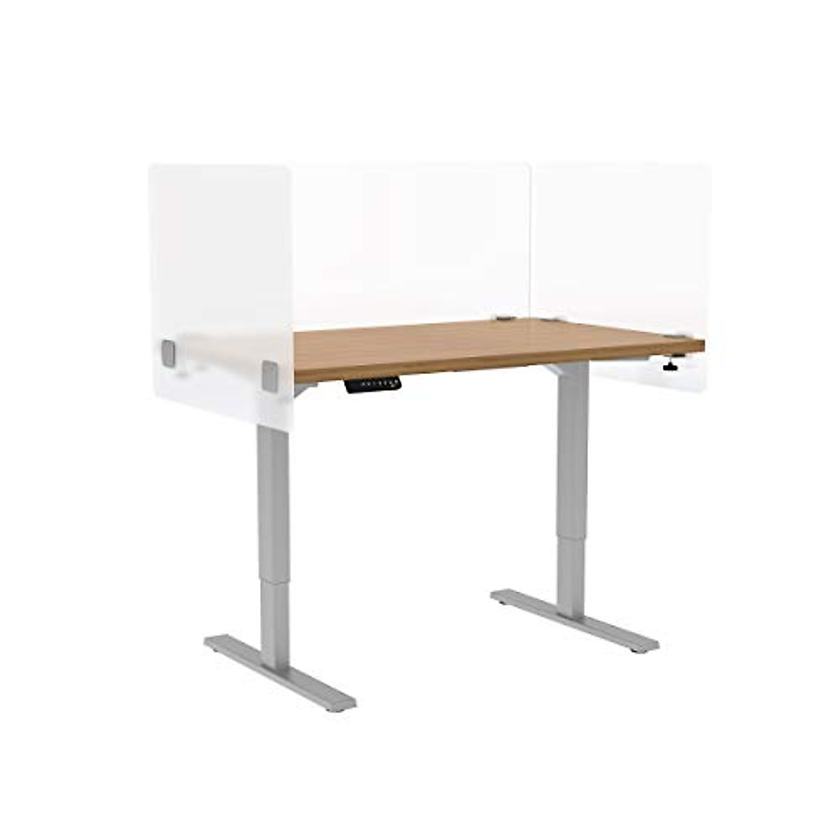 VaRoom Privacy Partition and Sneeze Guard, Frosted Acrylic Clamp-On Desk Divider – 48” W x 24”H Privacy Desk Mounted Cubicle Panel