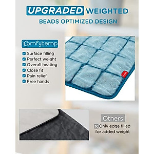 Comfytemp Full Weighted Heating Pad for Back Pain & Cramps Relief, 2.2lb Large Electric Heating Pad for Neck and Shoulders, Moist & Dry Heat Therapy with Auto Shut Off, Stay On, 12x24", Washable