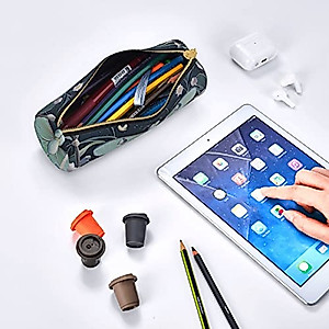 QICENIT Butterfly Pencil Case for Women Pen Pouch Cylinder Small Carrying Box for Adult With Smooth Zipper Simple Durable Lightweight for Office Organizer Storage Bag