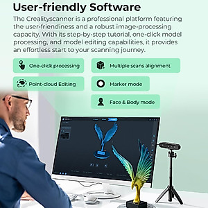 CR-Scan Ferret SE Scanner Portable and Handheld 30fps Scaning Speed 0.1mm Accuracy ASIC Chipset Dual Mode Scanning with 30fps Scan Speed Dual Mode Scanning Support Full Color Scan for