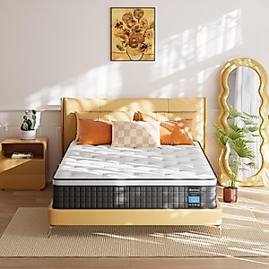 Full Size Mattress,10 Inch Hybrid Full Mattress in a Box with Memory Foam & Individual Pocket Spring for Motion Isolation, Edge Support, Soft and Comfortable, Pressure Relief, Medium Firm CertiPUR-US
