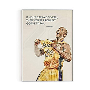 Premium 18" x 24" Poster - Inspirational Print for Offices, Rooms, Dorms, Homes; Great Gift For Basketball Fans Kids, and Adults (kbryant01)