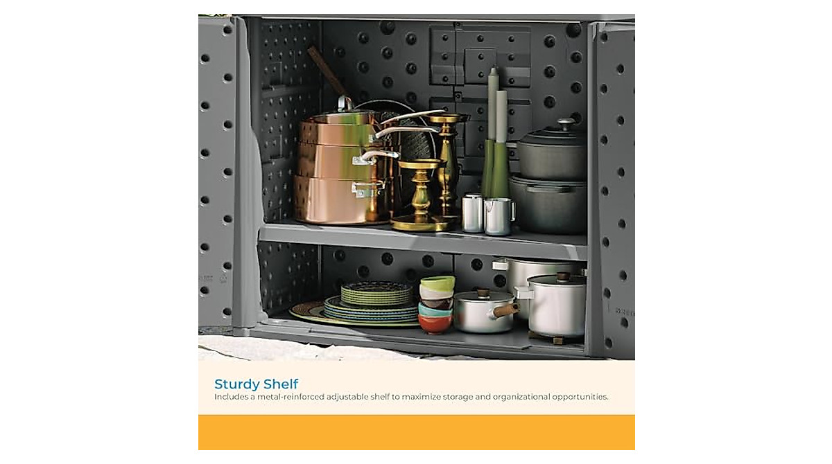 Suncast Lockable Outdoor Storage Cabinet - 97 Gal, Durable & Elegant