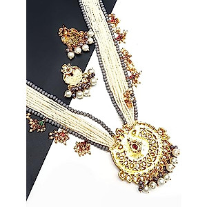 OZANOO Kundan Necklaces Set For Women And Girls, Kundan Necklace Set Jaipuri Jewellery/Indian Traditional Jewellery Set For Women And Girls, Necklaces