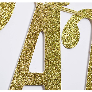 Congratulations Gold Glitter Sign Banner- Graduation, Wedding, Retirement Party Supplies Decorations (Gold)