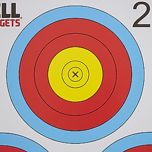 Morrell Targets 17 Inch Archery NFAA Official Size 3 Spot Card Stock Paper Training Target Face Set, 100 Count Pack, No FPS Rating Archery Target