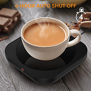 Coffee Mug Warmer for Desk, Coffee Warmer with 3 Temperature Settings, Coffee Cup Warmer for Desk Auto Shut Off, Waterproof Coffee Warmer for Desk with Touch Tech & Enlarged Heating Plate, Best Gift
