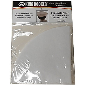 King Kooker PF10 Disposable Paper Oil Funnel Filters-12 Pack, OS, Multi