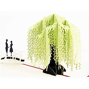 2-Packed 3D Pop Up Willow Cards Greeting Cards for Congratulation, for Special Day, Birthday or Wedding Congratulation, with Envelope (Combination 31)