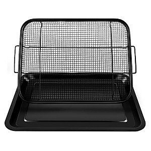 Air Fryer Basket for Oven, 18.9x13.1 Inch Stainless Steel Air Fryer Tray for Oven, Nonstick Crisper Tray Air Fryer Accessories Pans for Oven - Dishwasher and Over Safe