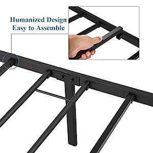 VECELO Full Size Bed Frame Metal Platform /Mattress Foundation with headboard Footboard / Steel Slat Support / No Box Spring Needed / Easy Assembly