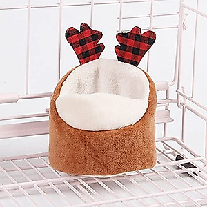 DIEWU Hamster Mini Bed, Plush Warm Soft Small Pets Nest Cage Accessories, Hamster Guinea Pig Sleeping Bed(Bunny)