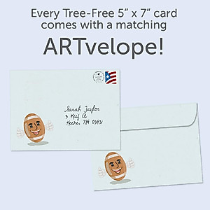 Tree-Free Greetings - Humorous Birthday Cards - Artful Designs - 1 Card + Matching Envelopes - Made in USA - 100% Recycled Paper - 5"x7" - Football Wisdom (GO61536)