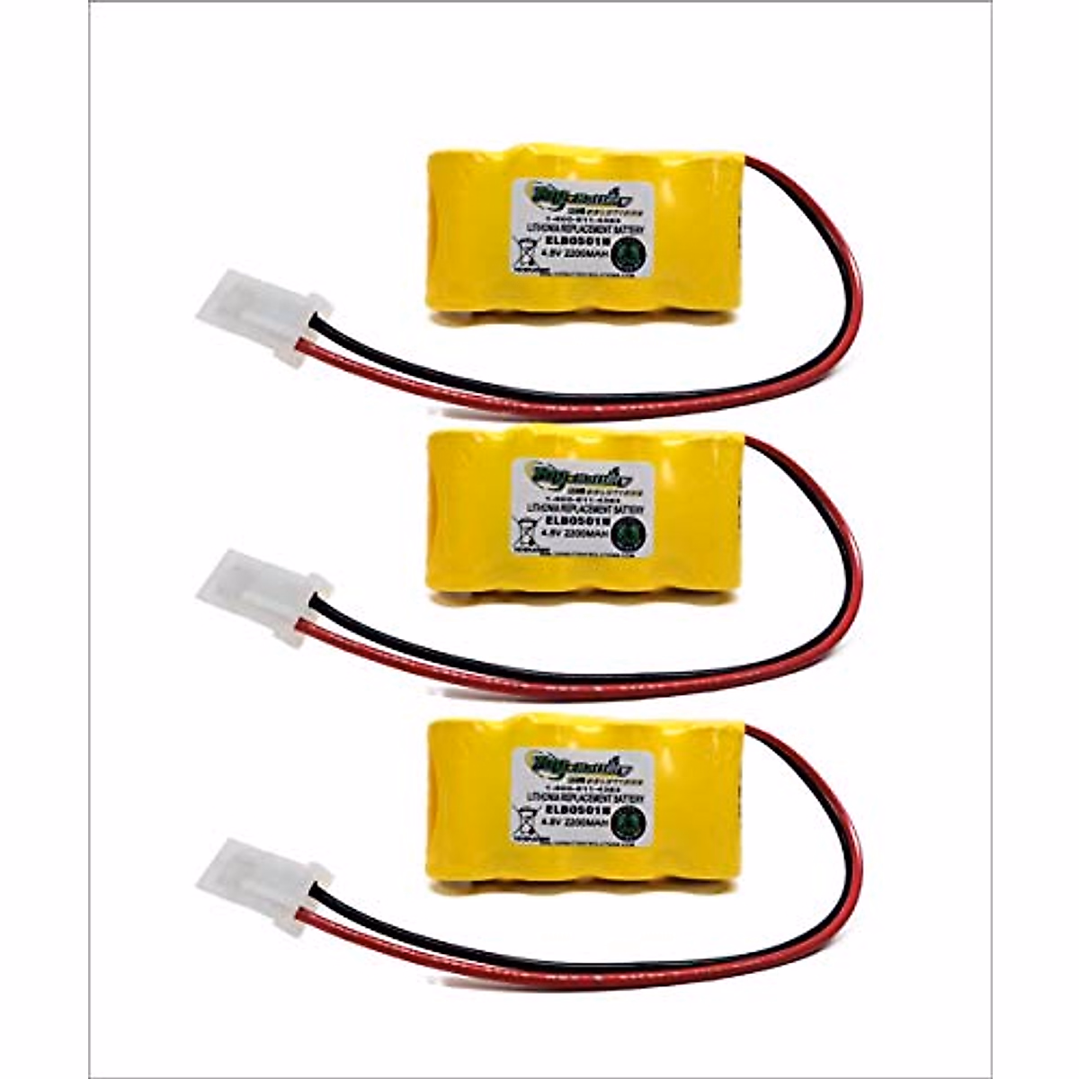 3PC New Replacement Lithonia ELB0501N Battery